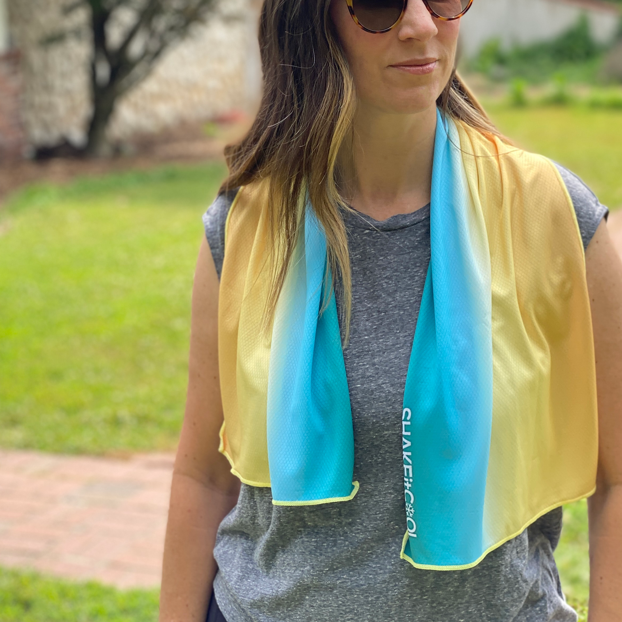 Extended Cooling Towel - Orange Blue Ombre (40"x12") – SHAKEitCOOL